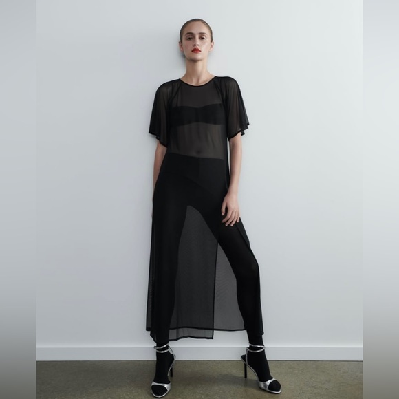 Zara | Dresses | Sheer Zara Black Dress | Poshmark